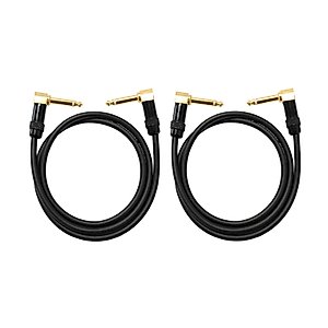Audio2000's C27003P2 3 Feet 1/4" TS Right Angle To 1/4" TS Right Angle Cable (2 Pack)