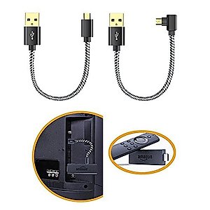Y.D.F USB Power Cord for Fire TV Stick Power up Your Fire TV Stick Form Your TV's USB Port, USB Cable for Fire TV Stick/Chromecast/Roku Stick, 2 Pack 8 Inch (1 Straight 1 Angle)