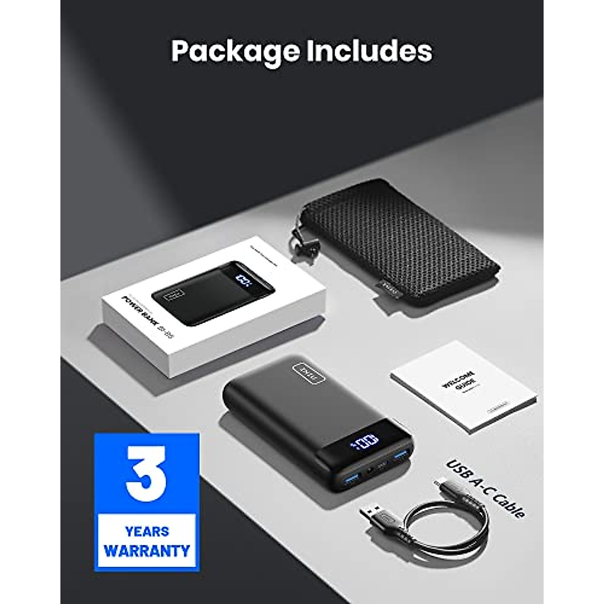 INIU Portable Charger, 22.5W 20000mAh USB C in & Out Power Bank Fast Charging, PD 3.0+QC 4.0 LED Display Phone Battery Pack Compatible with iPhone 14 13 12 Pro Samsung S21 Google LG iPad Tablet, etc.