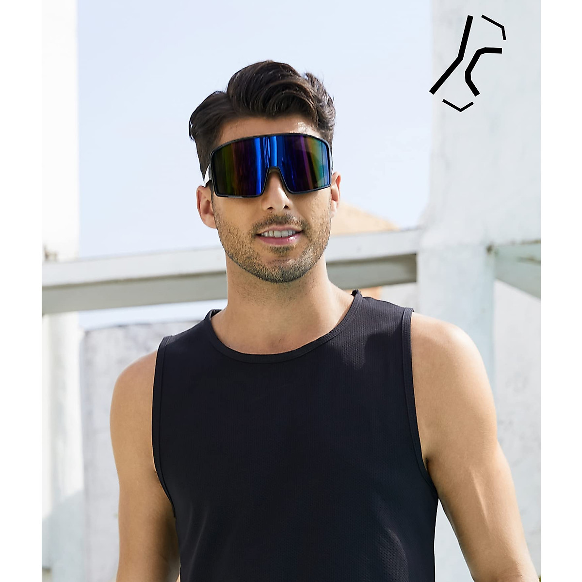 Karsaer Vision Sports Cycling Sunglasses Rave Visor Outdoor Baseball Softball Glasses 80s Shades Women Men