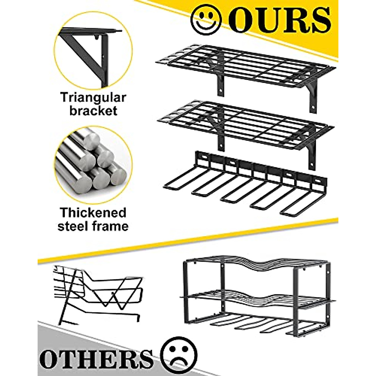 ENONCI 2 Pack Adjustable Design Power Tool Organizer, Garage Storage, Garage Organization Drill Holder Wall Mount, Garage Storage, Garage Shelving Tool Organizer for Garage Pegboard Workshop