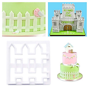 DaNaRaa Plastic Mini House Bamboo Fence Pennant Cookie Cutters Cakecup Decoration Fondant Molds Tools(8 Pieces)