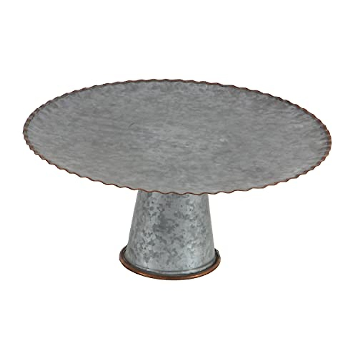 Deco 79 Metal Galvanized Cake Stand, Set of 3 9", 13", 15"W, Gray