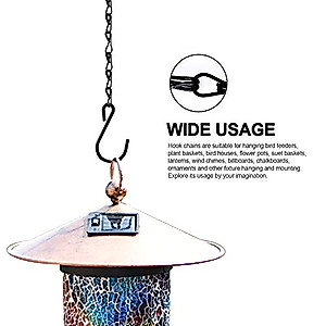 XDW-GIFTS 4 Pack 25.5 Inch Hanging Chain with Hooks for Hanging Bird Feeders, Birdbaths, Planters, Lanterns, Wind Chimes, Baskets, Billboards, Decorative Ornaments, Outdoor Indoor Use (Black)
