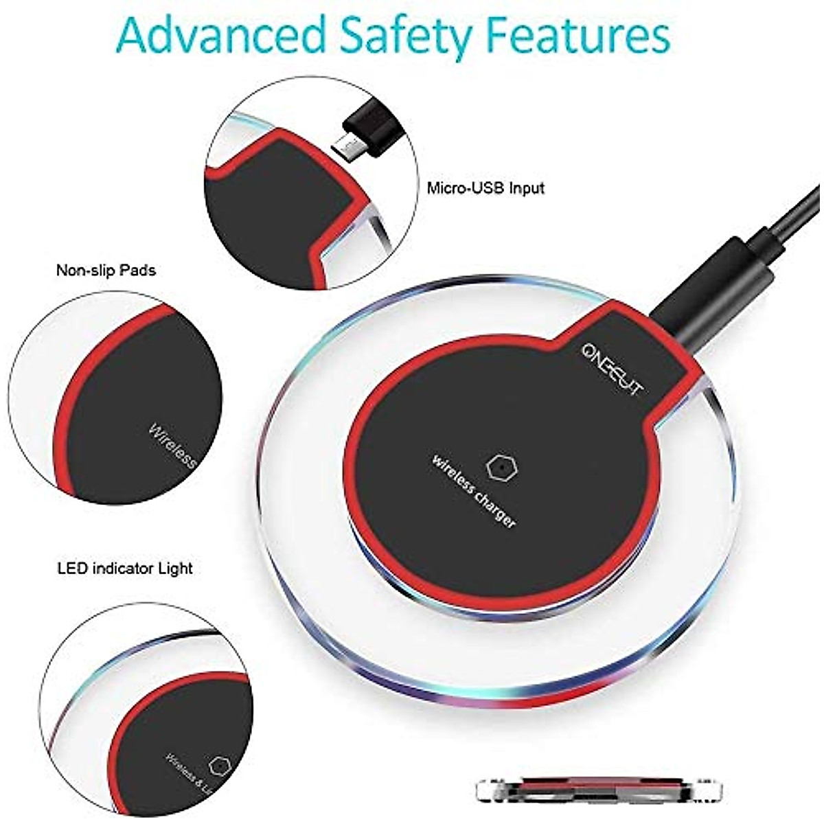 Wireless Charger Pad for iPhone 14 Plus/Pro Max/13/13 Pro Max/ 12 Mini/12 Pro Max/11/SE 2020/Xs Max/XR/X/8 Plus, Galaxy Note 20 Ultra/10+/9/8/S20 S21 S22 Ultra S10+ S10e