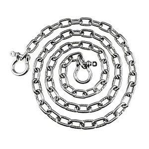 US STAINLESS Stainless Steel 316 Anchor Chain 1/4" (6.3mm) by 6' with shackles