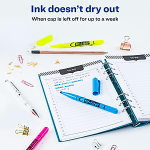 Avery Hi-Liter Pen-Style Highlighters, Smear Safe Ink, Chisel Tip, 3 Assorted Color Highlighters (25860)