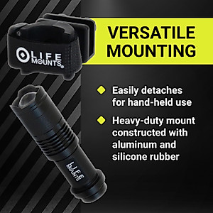 Life Mounts LED Tactical Helmet Light - Illuminates 1000 Feet Ahead - Military and Construction Flashlight with Full 360 Rotation - Weatherproof and Shock-Proof - Easily Detaches for Hand-Held Use