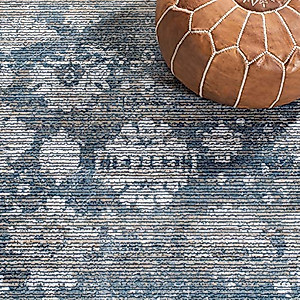SAFAVIEH Victoria Collection 8' x 10' Blue/Ivory VIC907M Vintage Traditional Distressed Area Rug