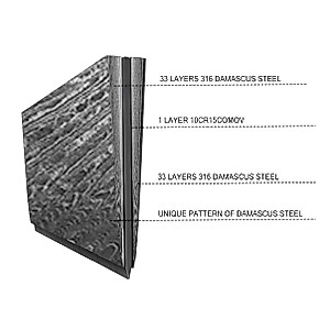 Dimashq Heavy Duty Kitchen Knife - 9.5 inch Japanese Sharp Damascus Steel Blade VG-10 Set with Resin + Color Wood Handle Kitchen Knives - Chef Knife Cooking Tools/Home/Gift