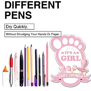 It's a Girl Baby Shower Party Invitations Pink Baby Girl Footprint Shaped Fill-In Invitations Set of 15 with Envelopes Baby Shower Invites Cards Party Supplies