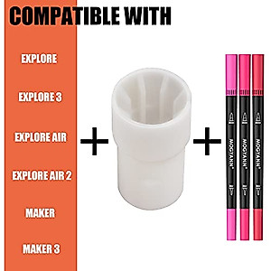 3 Packs Pens Adapter Compatible with Cricut(Explore Air, Explore Air 2,Explore Air 3, Maker and Maker 3), Pen Adapter Compatible with Mogyann Dual Tip Markers(Only for Fine Tip)