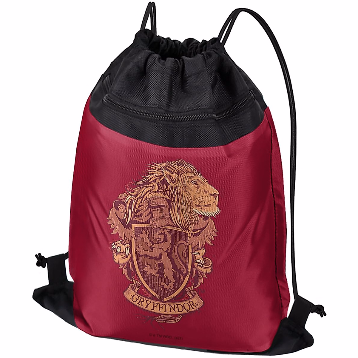 LOGOVISION Harry Potter Gryffindor Lion Crest Drawstring Backpack Sports Bag Sackpack 17" x 13", Perfect for Gym, Yoga or Practice