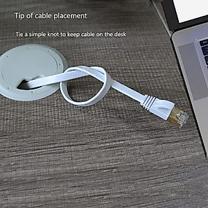 Ercielook Ethernet Cable 100 ft High Speed, Cat 6 Flat Network Cable with Rj45 Connectors, Long LAN Cable with Clips - White 30 M