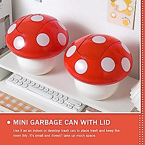 SHERCHPRY Office Trash Cans Tiny Plastic Desktop Trash Bin Mushroom Shaped Mini Garbage Bin Wastebasket Small Paper Basket for Table Desktop Office Office Waste Basket