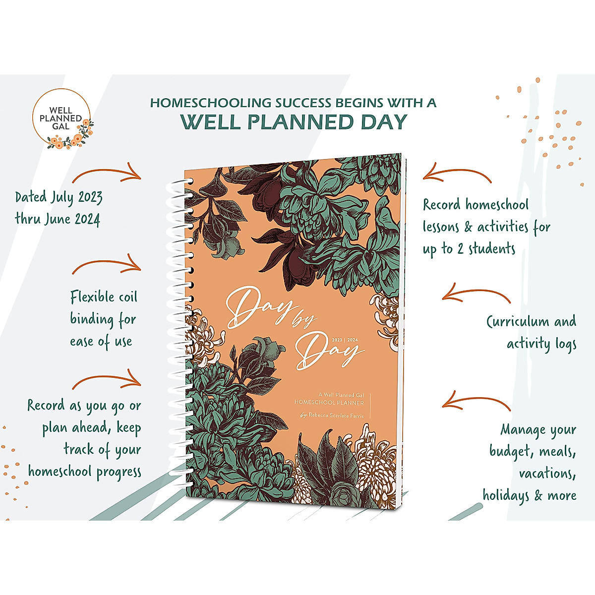 Day by Day Homeschool Planner, 2023-2024 School Year - by Well Planned Gal