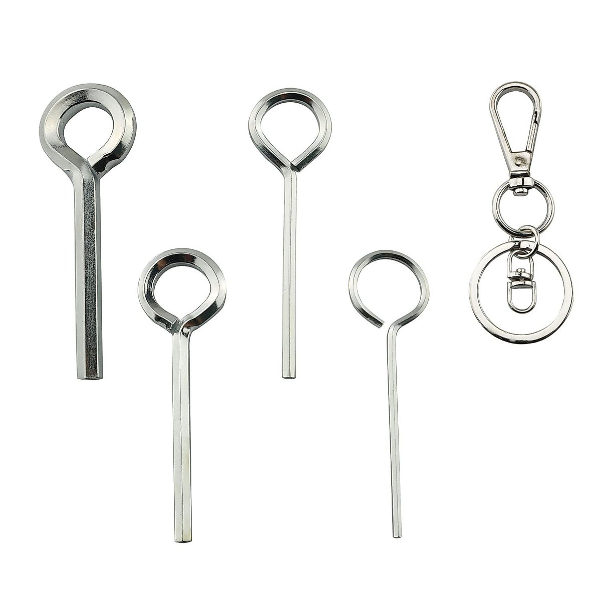 YHXiXi 5IN1 Ring Allen Wrench Set - 5/64" 1/8" 5/32" 7/32" Allen Key Door Keys with 1 Keychain for Push Bar Panic Exit Device