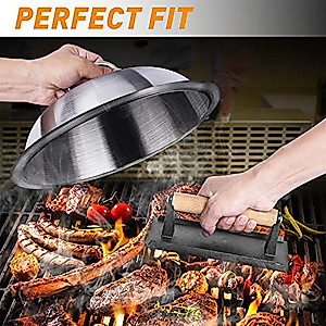 Flat Top Griddle Accessories Kit, 12 Inch Round Basting Cover with 7 Inch Burger Press, BBQ Accessories for Grill Cooking Indoor or Outdoor, for Blackstone and Camp Chef Griddle