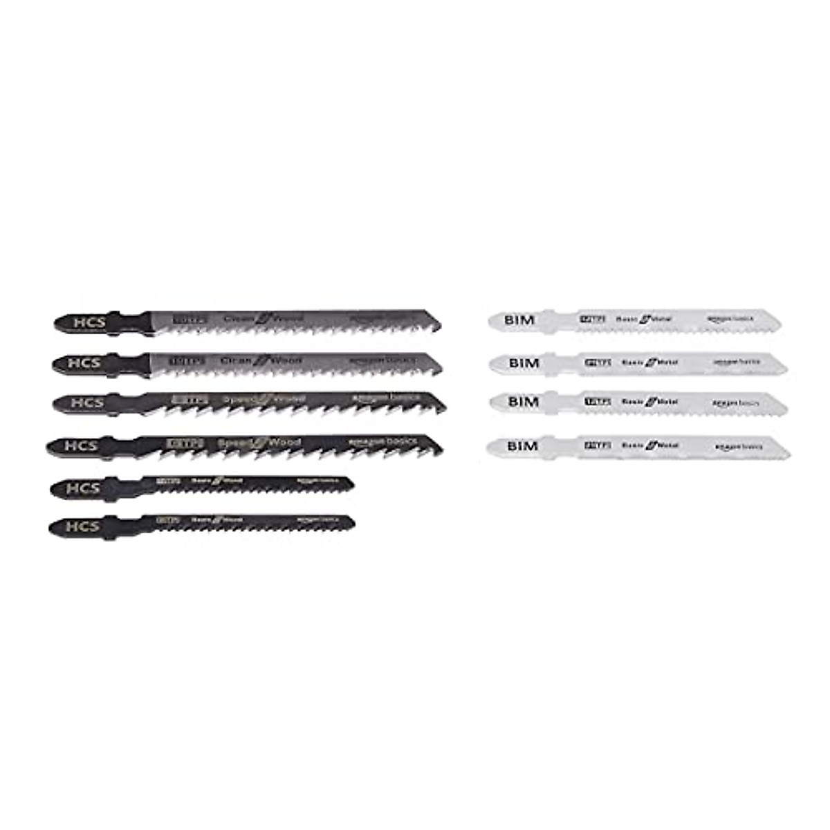 Amazon Basics Assorted T-Shank Jigsaw Blades Set, 10-Pieces
