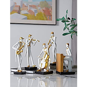 HAUCOZE Music Decor Figurine Cello Statue Modern Sculpture Home Gifts Table Centerpiece Crafts Polyresin Arts 8.5inch