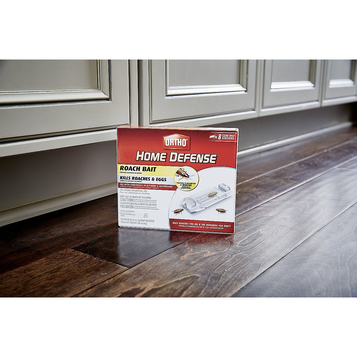 Ortho Home Defense Roach Bait - Kills Cockroaches & Eggs In Your Home, Palatable for 6 Months, Includes 8 Individual Stations