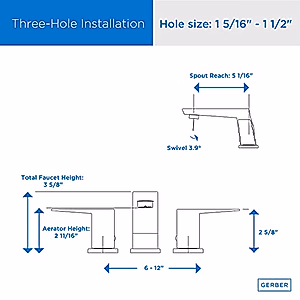 Danze D304162 Mid-Town Widespread Bathroom Faucet with Metal Touch-Down Drain, Chrome