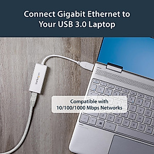 StarTech.com USB to Ethernet Adapter, USB 3.0 to 10/100/1000 Gigabit Ethernet LAN Adapter, USB to RJ45 Adapter, TAA Compliant