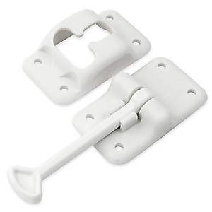Leisure Coachworks 2-Pack White RV T-Style Door Holder Catch 4" 2 Pack for Latch Holder Camper Trailer Cargo Hatch (White, 4" 2-Pack)