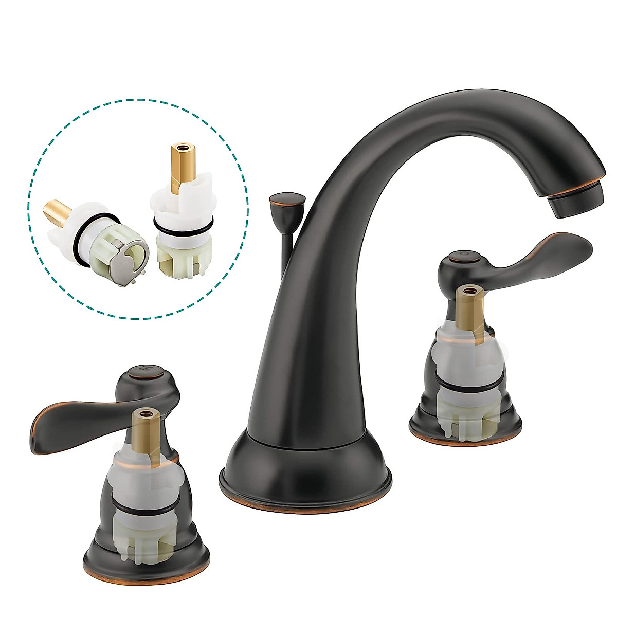 RP25513 faucet stem assembly Replacement Kit for two handle faucet repair kit with Cartridge RP4993 Seats Springs, 2 Pack
