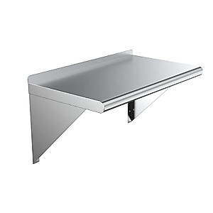 Express KitchQuip NSF Certified 18 Gauge Heavy Duty Stainless Steel Wall Shelf with Brackets for Kitchens, Utility Rooms, Storage, Offices & Home (24"x18")
