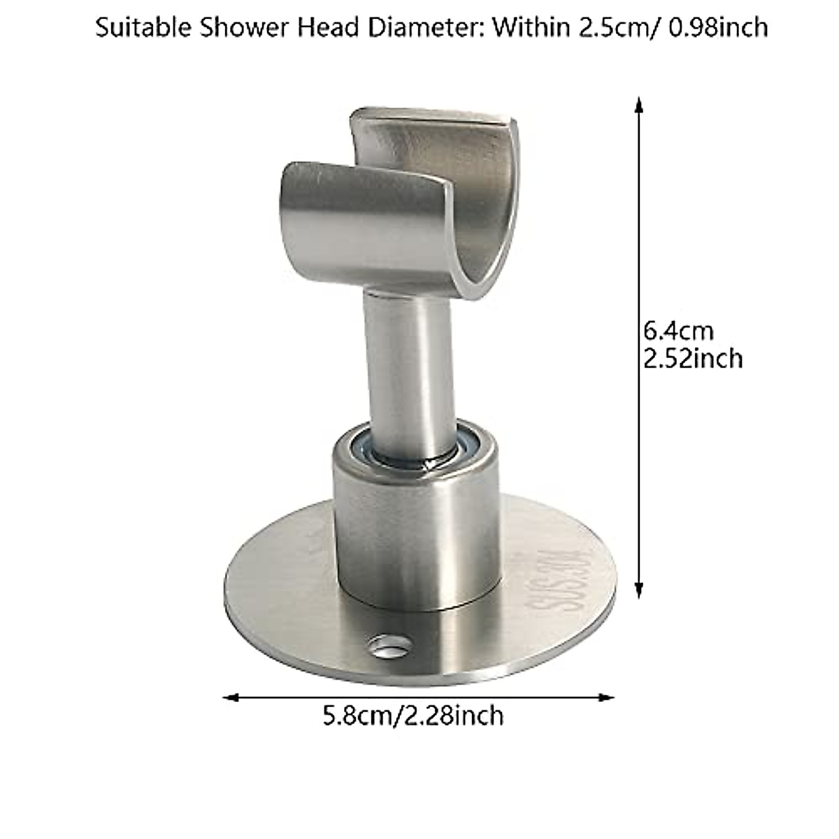 360° Adjustable 304 Stainless Stell Handheld Shower Head Holder Wall Mount, Bathroom Shower Head Bracket with Screw Set, Shower Spray Holder, Shower Wand Holder(Silver)