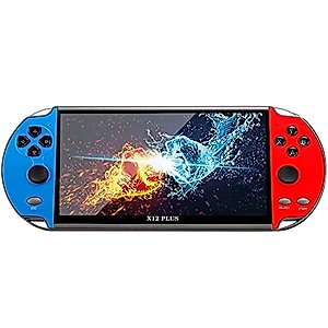 X12 Plus Handheld Game Console, 7 Inch HD Screen Retro Video Game Console, Built in 16GB TF Card & 1000 Games Handheld Double Joystick Game Controller, Support AV Output Music E-Book