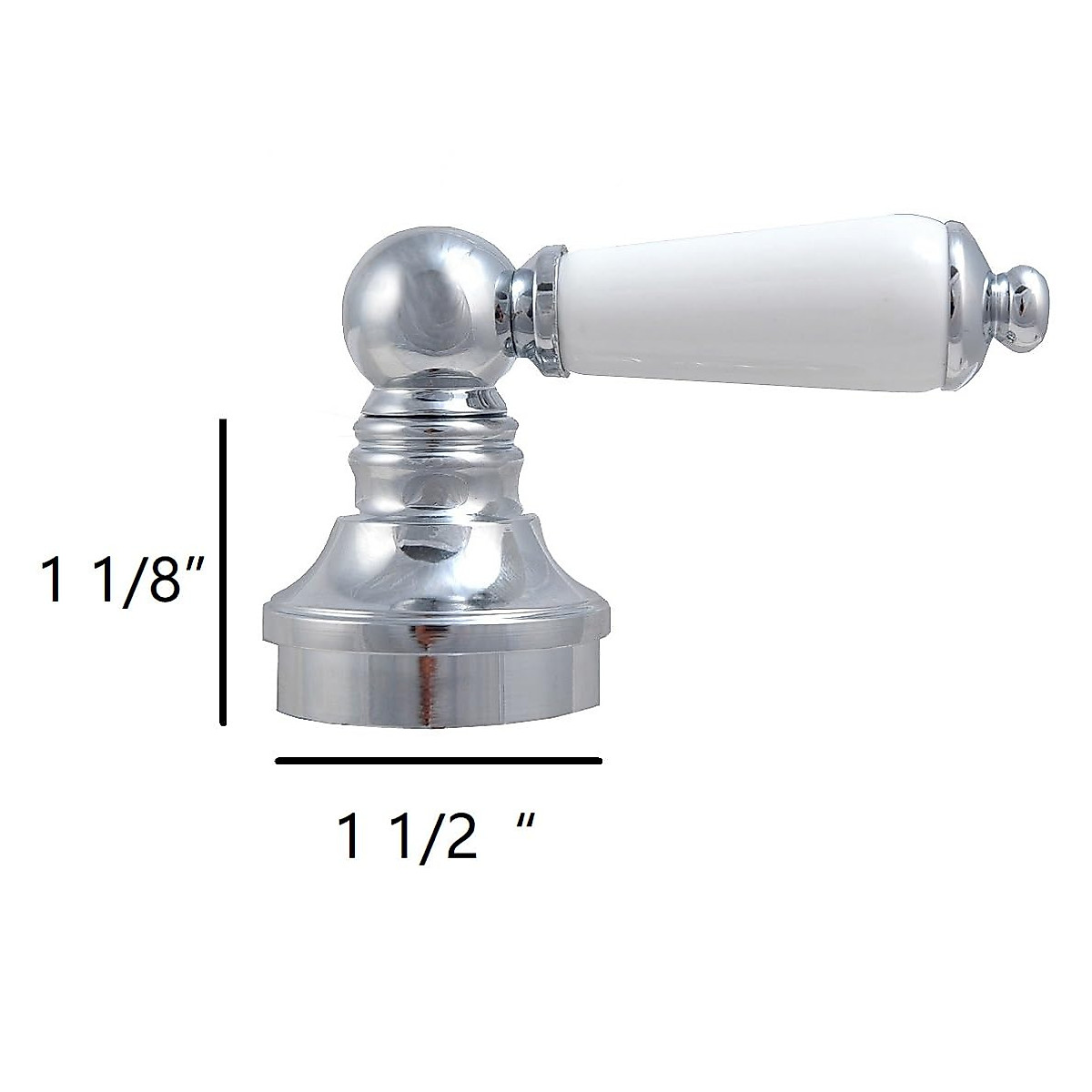 Fit Price Pfister Lever Porcelain Handles, Fit Pfister Compression Stems 12 Spline Connection, with Chrome Plated Trim - by PlumbUSA