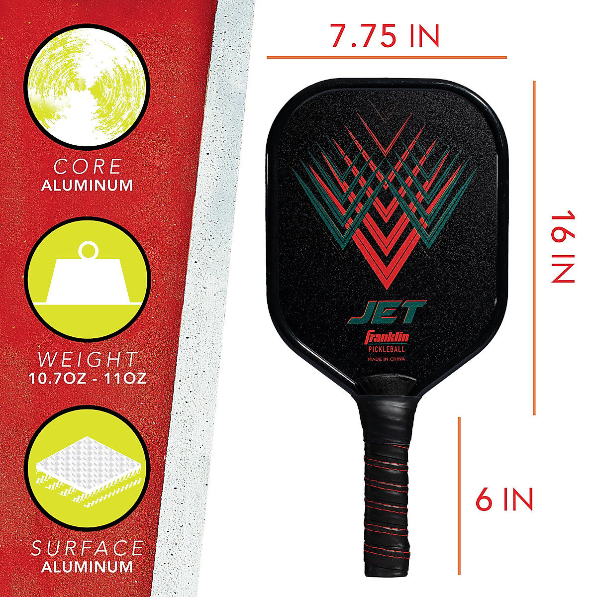 Franklin Sports - Aluminum Pickleball Paddle 4 Player Paddle and Ball Set- USA Pickleball (USAPA) Approved,Red/Blue