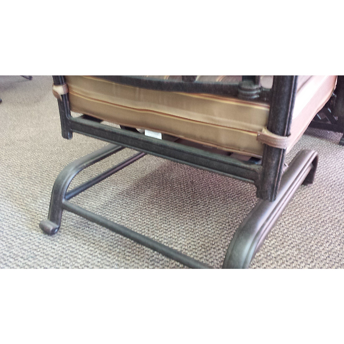 Elizabeth Outdoor Patio 4 Club Rocker Chairs Spring Base Cast Aluminum Dark Bronze (Walnut)