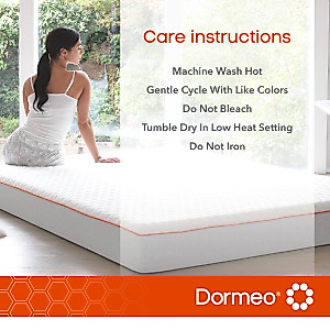 Dormeo Queen Size Mattress Topper and Premium Waterproof Mattress Protector Bundle