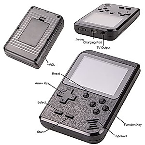 RFiotasy Handheld Game Console with 400 Classical FC Games Console 2.8-Inch Color Screen,Supporting 2 Players,Gift Christmas Birthday Presents for Kids, Adults(YJ-Black)