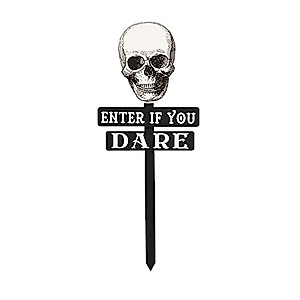 Halloween Yard Sign Outdoor Statues Silhouette Skull Head Yard Signs Outdoor Decorations Stakes Decor Garden Garden Stakes Halloween Yard Art Props Scary Holiday Home Yard Party Supplies