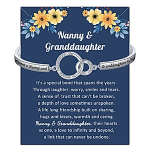 BNQL Nanny Gifts from Granddaughter Bracelet Nanny and Granddaughter Gifts from Nanny Bracelet Jewelry Gifts for Babysitter