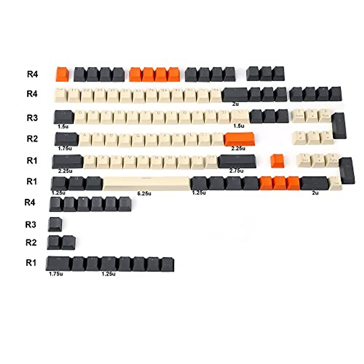 Carbon Miami PBT Double Shot Shine Through ANSI Backlit Keycaps for MX Mechanical Keyboard Melody 96 KBD75 68 61 87 104 Keychron(Only Keycap) (Carbon)