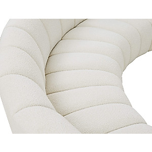 Meridian Furniture 643Cream-4PC Infinity Collection Modern | Contemporary Upholstered 4pc Modular Sectional with Luxurious Deep Channel Tufting, Cream, 148" W x 59" D x 32.5" H