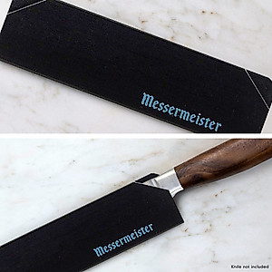 Messermeister 6” Chef’s Edge-Guard, Black - Fashionable & Functional Safety Accessory for Chef’s & Wide-Blade Knives - 2 Blade Entry Notches - 6.5” x 1.9375”