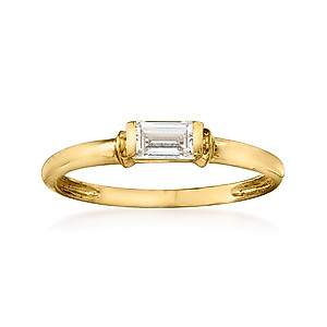 Ross-Simons 0.30 Carat Baguette CZ Solitaire Ring in 14kt Yellow Gold. Size 6