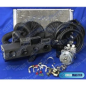 A/C KIT UNIVERSAL UNDER DASH EVAPORATOR HD KIT AIR CONDITIONER 12V 450A-000LR-C CHROME RECTANGULAR LOUVERS