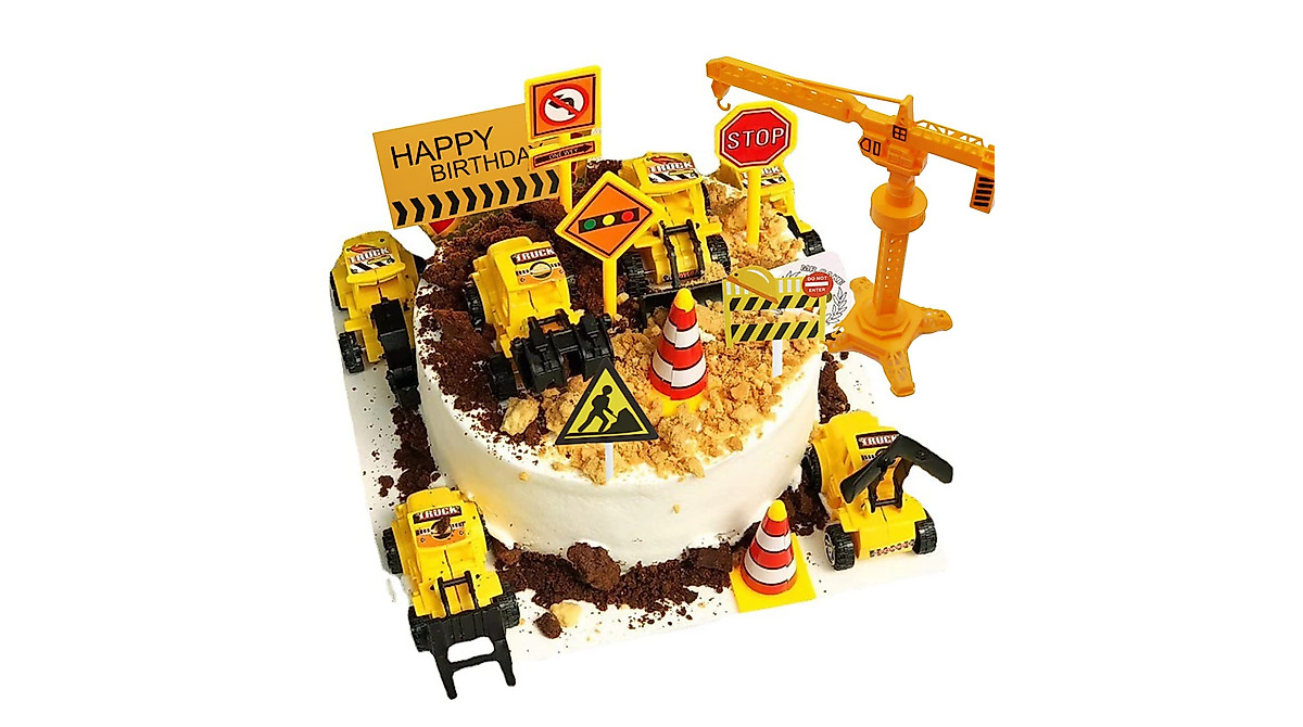 Nevperish 18 PCS Construction Cake Toppers for Kids