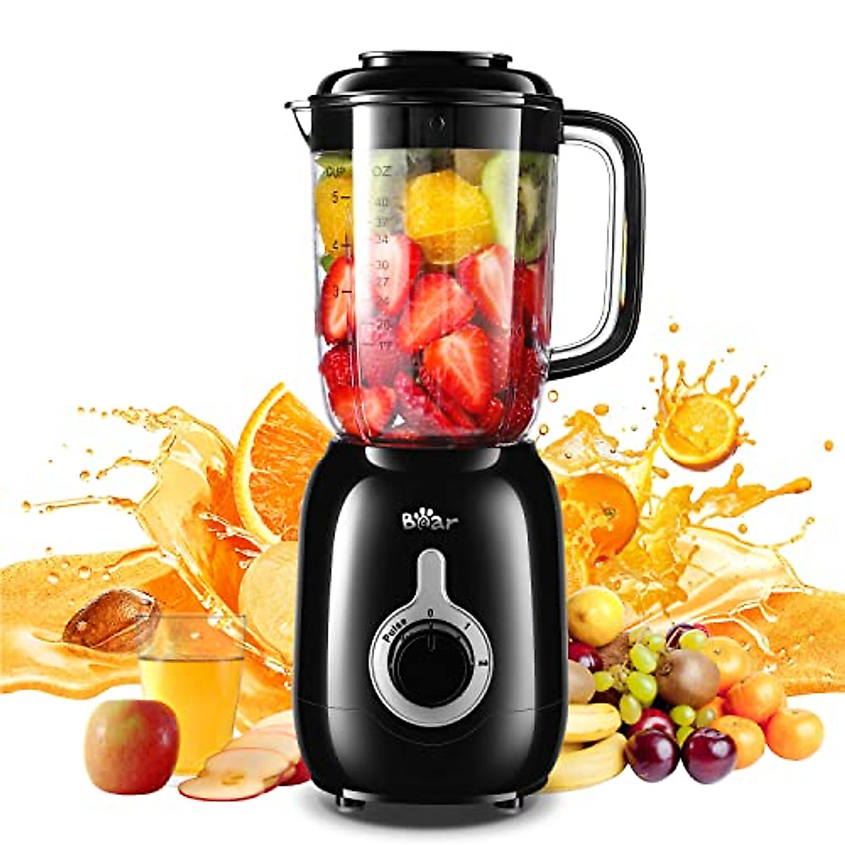 Blender, 2023 Upgrade 700W Shakes and Smoothies Blender with 40oz Countertop Blender Cup for Kitchen, 3-Speed for Crushing Ice, Puree, and Frozen Fruit with Autonomous Clean