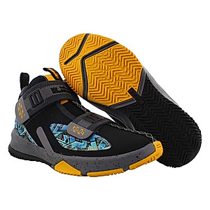 Nike Lebron Soldier XIII Boys Shoes Size 12, Color: Black/University Gold/Gunsmoke