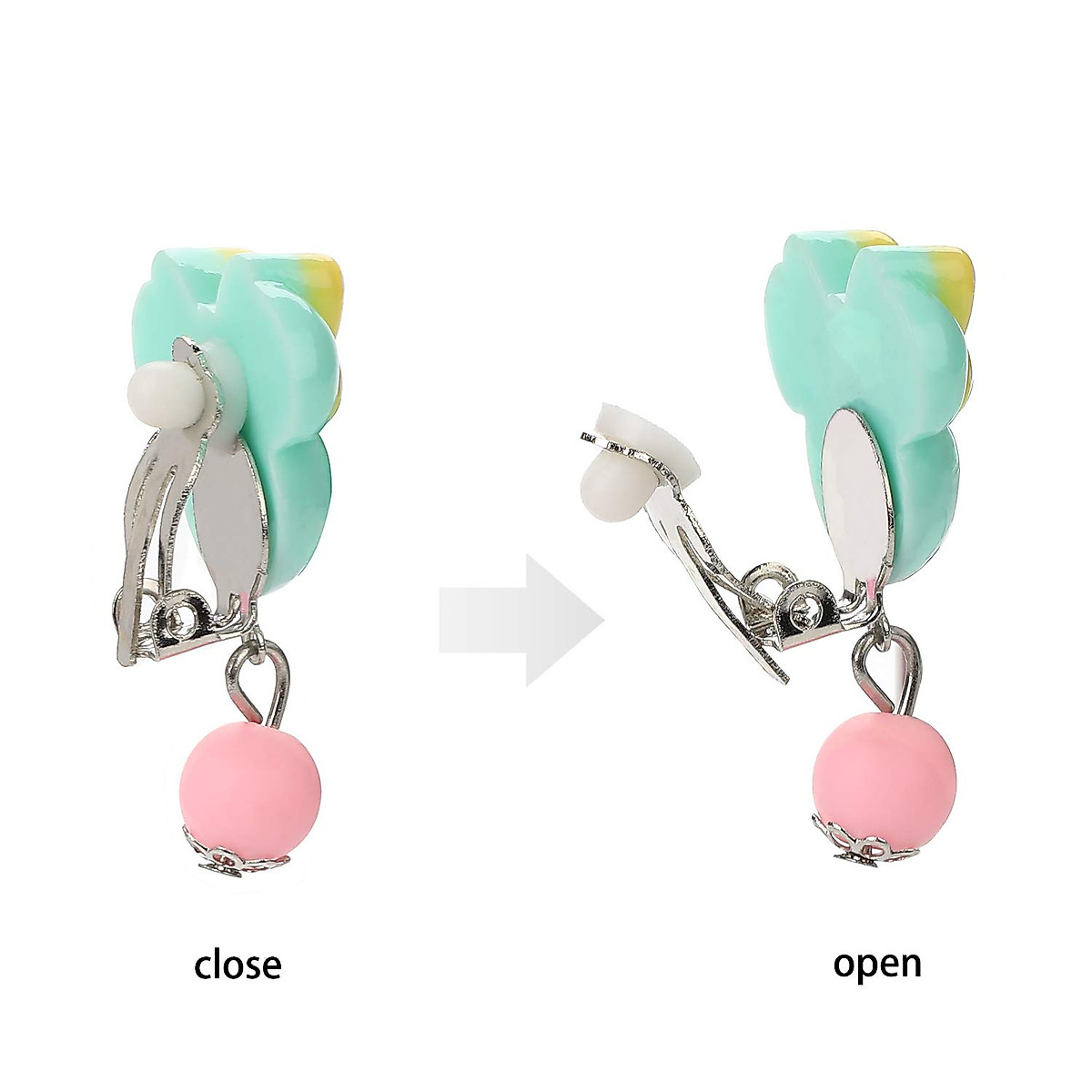 Hifot 14 Pairs Clip on Earrings Girls, No Pierced Design Earrings Dress up Pretend Princess Play Jewelry Accessories for Kids