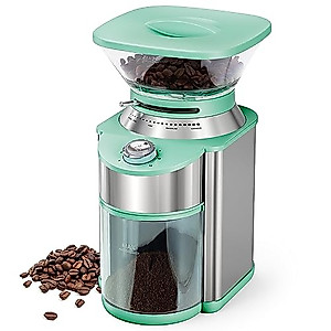 Electric Conical Burr Coffee Grinder, Adjustable Burr Mill with 19 Precise Grind Setting, Stainless Steel Coffee Grinder Electric for Drip, Percolator, French Press, Espresso, Green