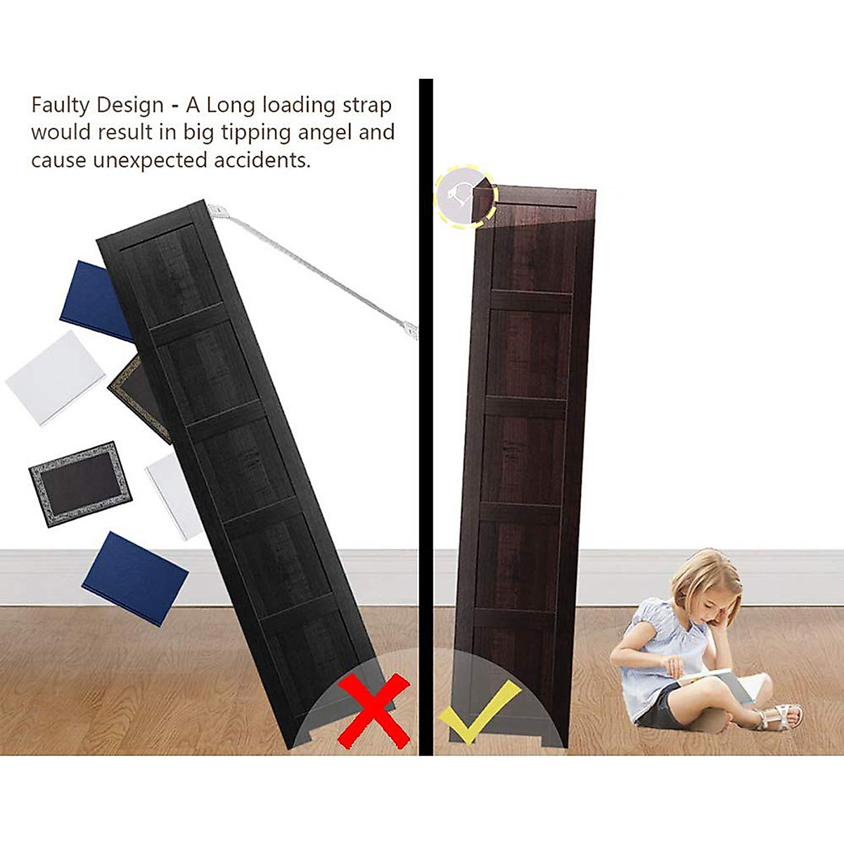 Furniture Straps (12 Pack) Furniture Anchors for Baby Safety Proofing, Wall Anchors Anti Tip Kit Easy Installation for Firmly Fixing, Adjustable Earthquake-Resistant Child Safety Straps